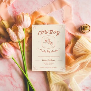 Western Bachelorette Party Invitation Template - Rustic, Vintage Inspired Aesthetic - Editable ...