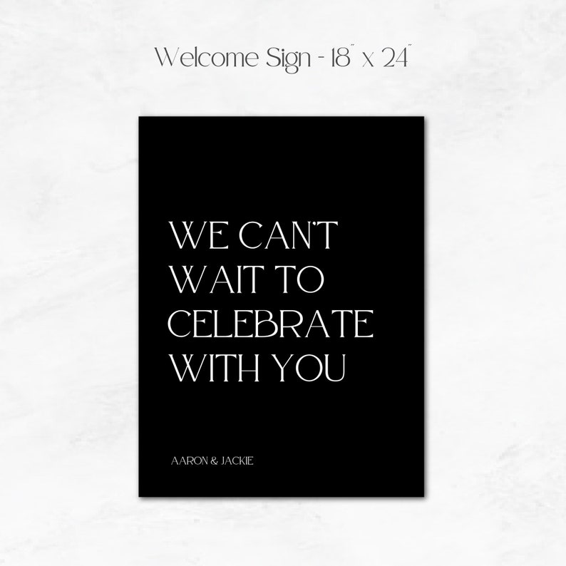 Wedding Welcome Sign Template Clean, Modern Aesthetic Editable, Instant ...