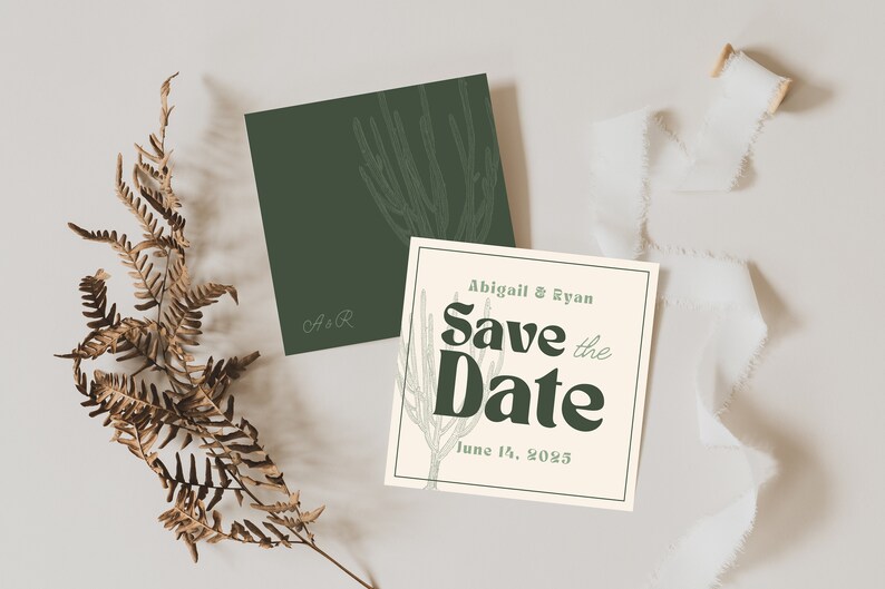 Save the Date Template - Western, Desert, Boho Aesthetic - Editable ...