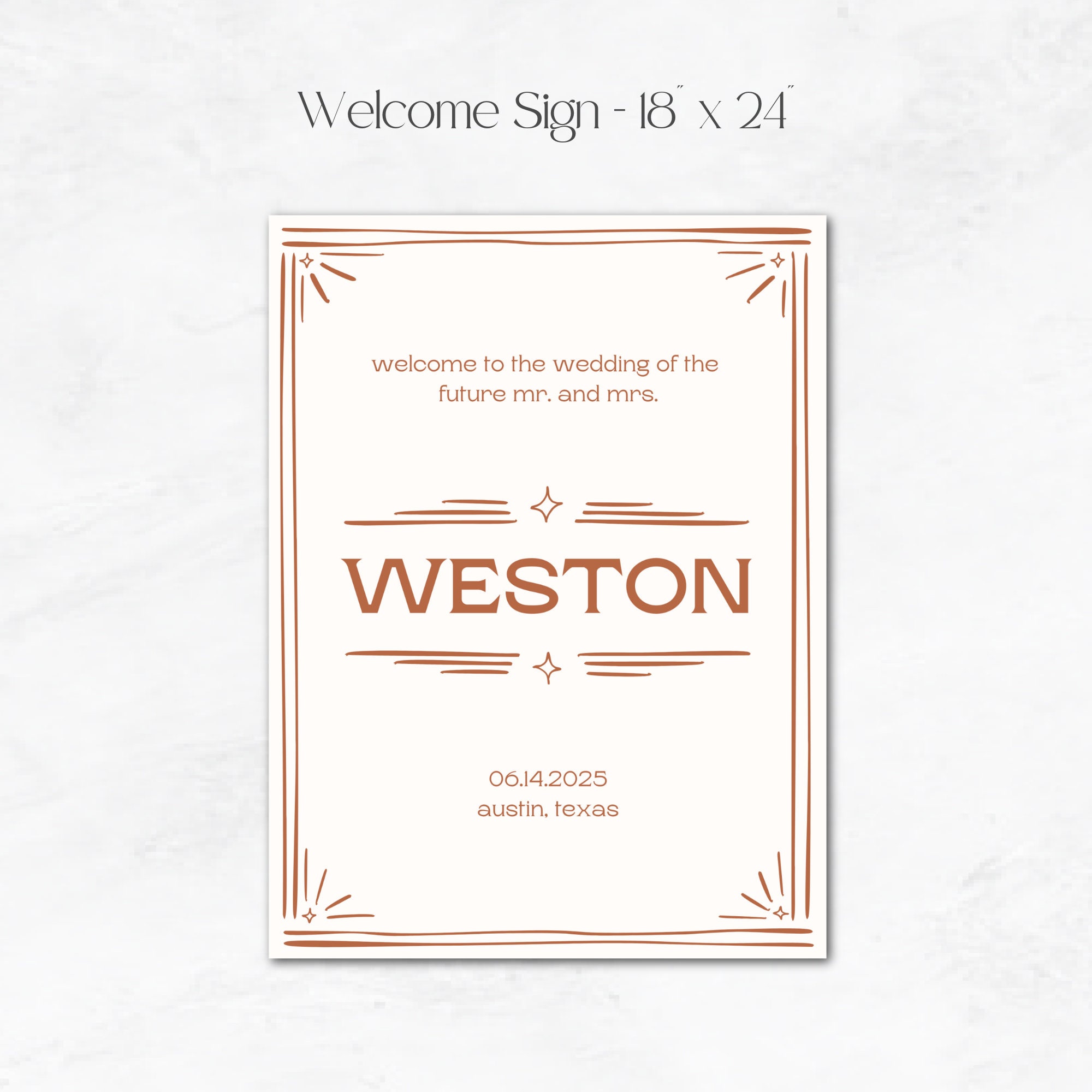 Wedding Welcome Sign Template - Western, Desert, Boho Aesthetic ...