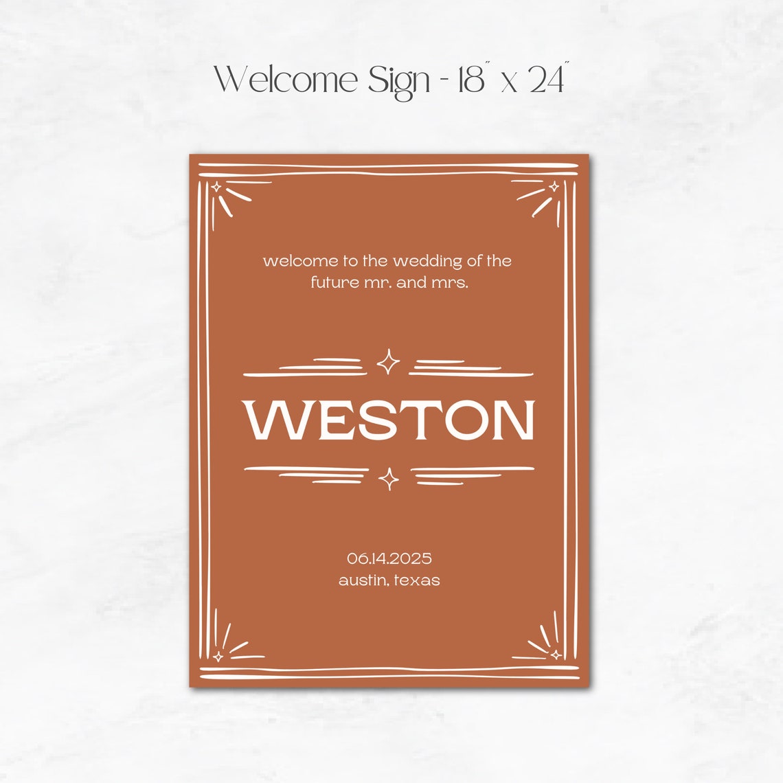 Wedding Welcome Sign Template - Western, Desert, Boho Aesthetic ...