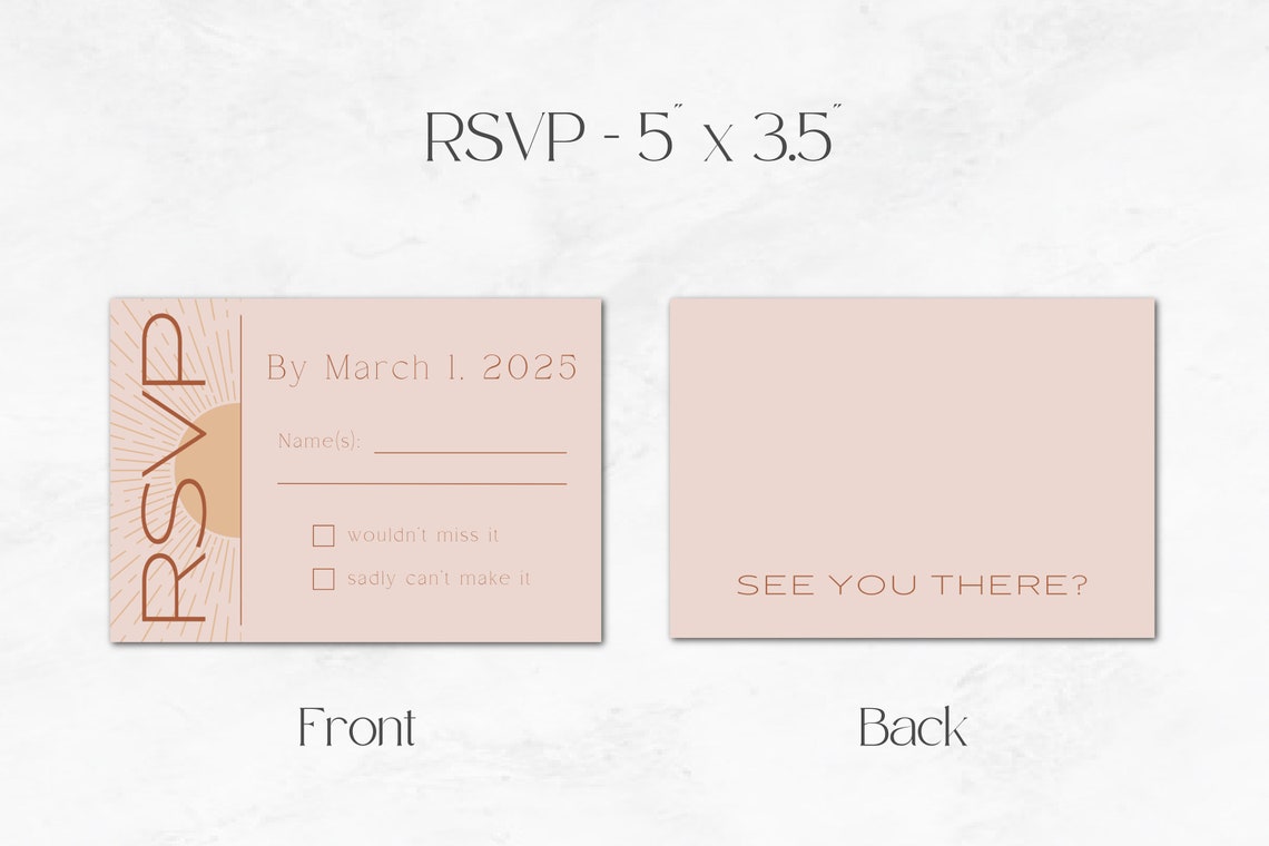 Western Wedding Invitation Suite Template Rustic, Boho Aesthetic ...