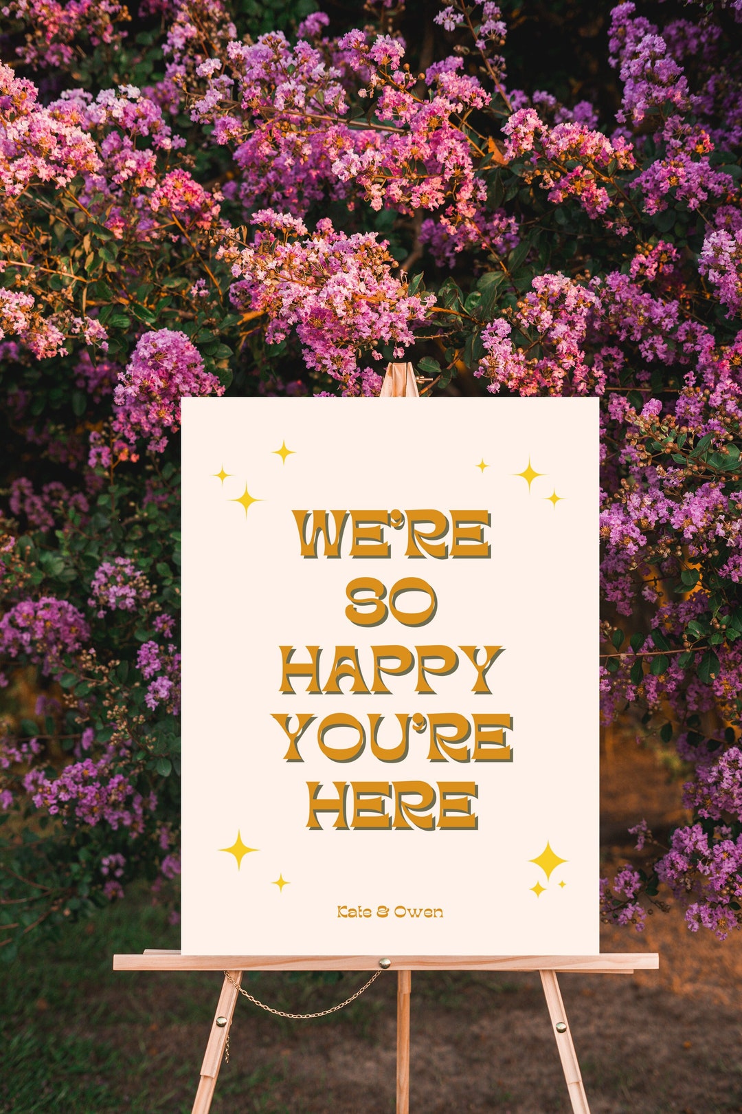 Wedding Welcome Sign Template - Groovy, Retro Aesthetic - Editable ...