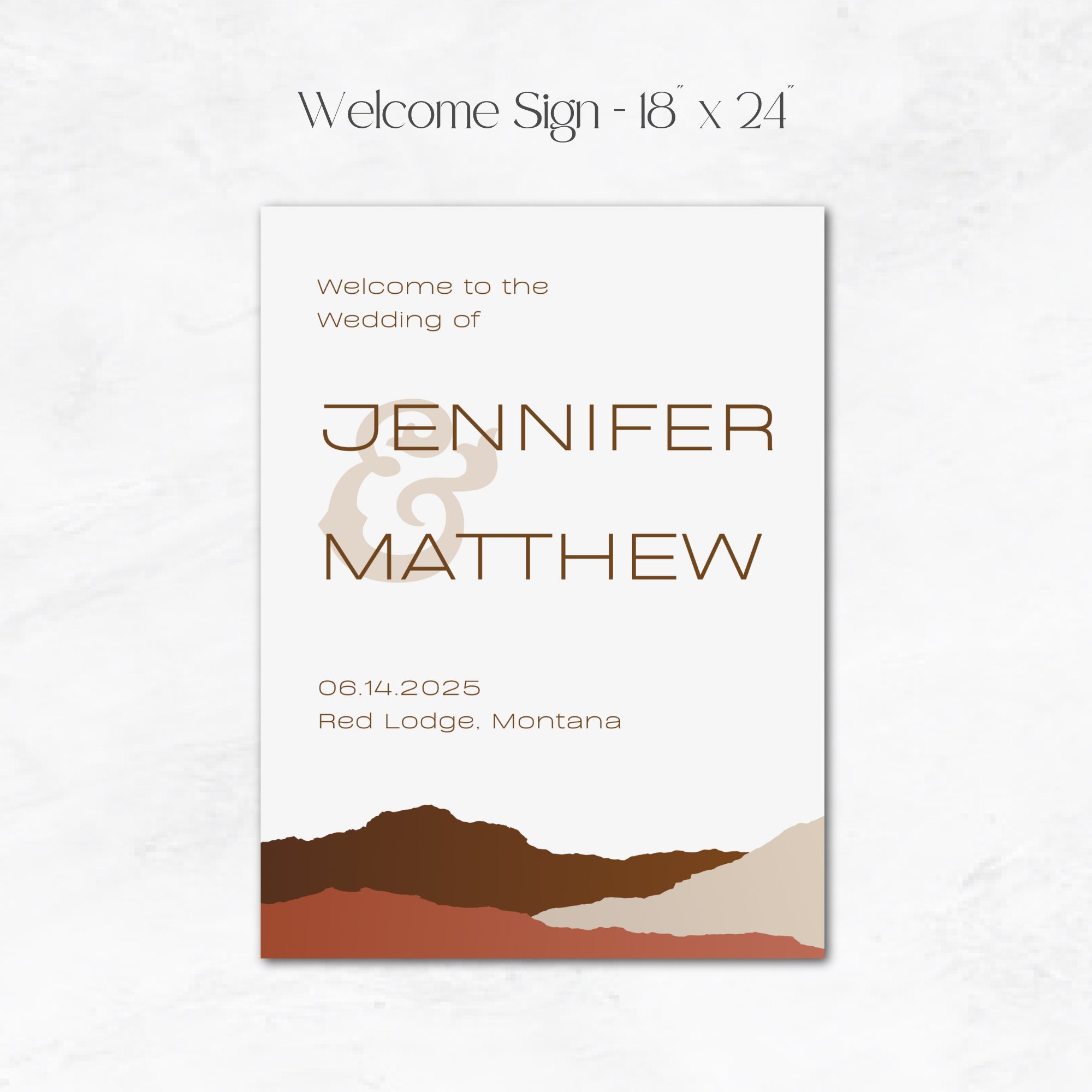 Wedding Welcome Sign Template - Western, Rustic, Mountains Aesthetic ...