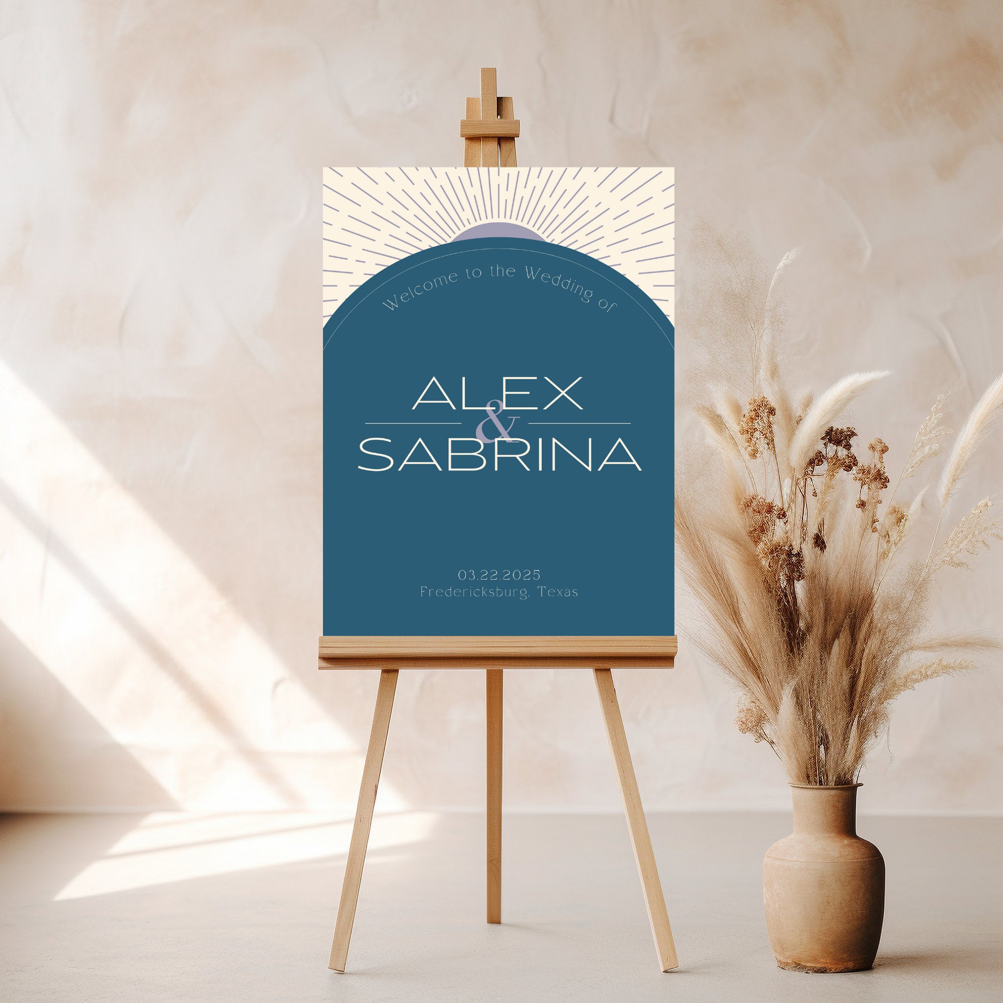 Western Wedding Welcome Sign Template - Rustic, Boho Aesthetic ...