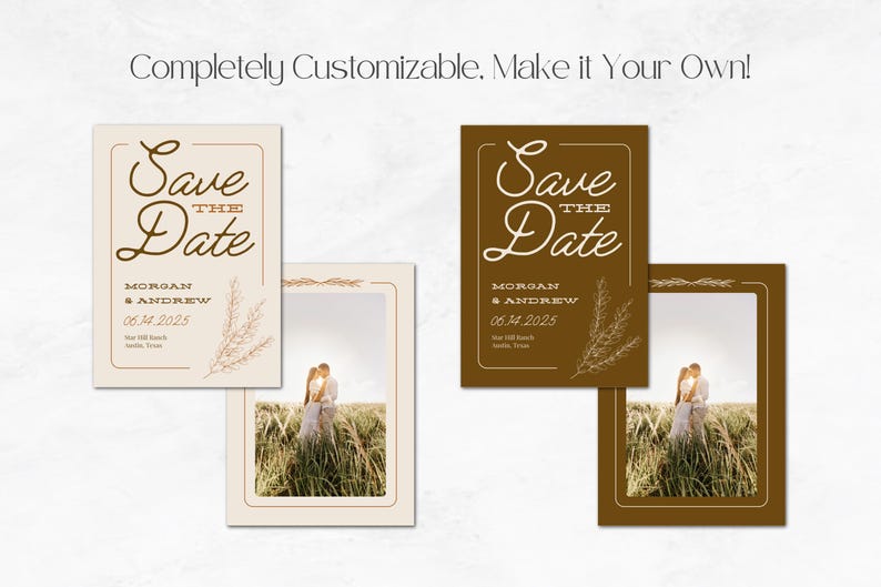 Save the Date Template - Boho, Western Aesthetic - Editable, Instant ...