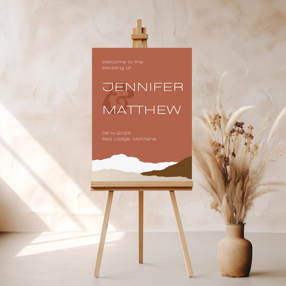 Wedding Welcome Sign Template - Western, Rustic, Mountains Aesthetic ...