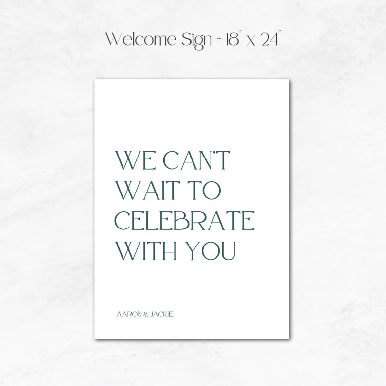 Wedding Welcome Sign Template Clean, Modern Aesthetic Editable, Instant ...