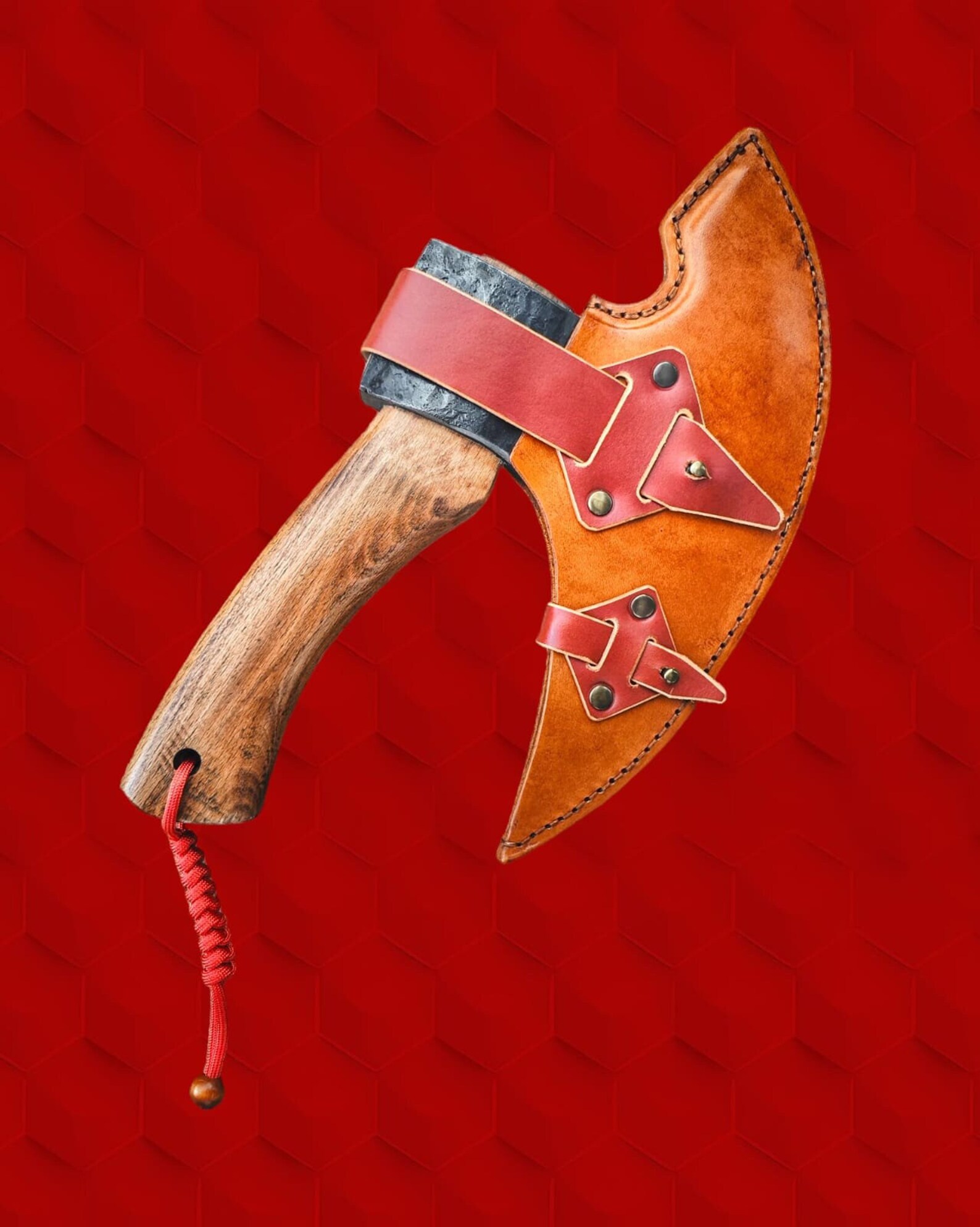 Handmade Blacksmith Hande Forged Custom Kitchen Axe With Genuie Leather ...