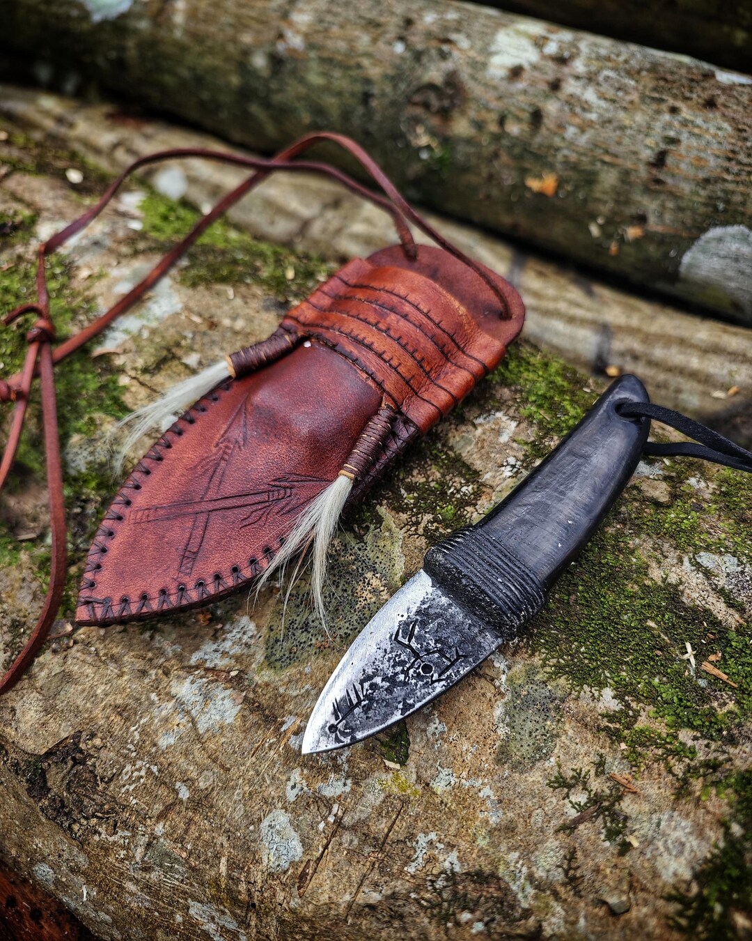 Handcrafted Primitive Neck Knife – the Spirit of Ancient Hunters, A ...