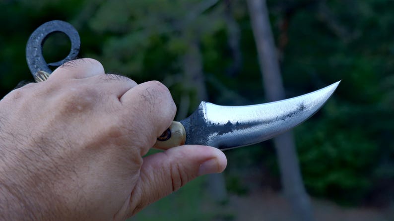 Hand-forged Karambit Knife - Complete With Genuine Leather Sheath - Etsy