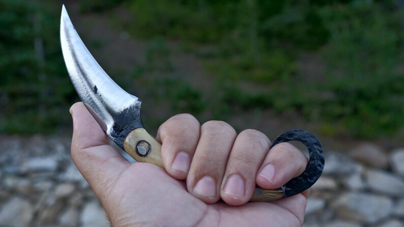 Hand-forged Karambit Knife - Complete With Genuine Leather Sheath - Etsy