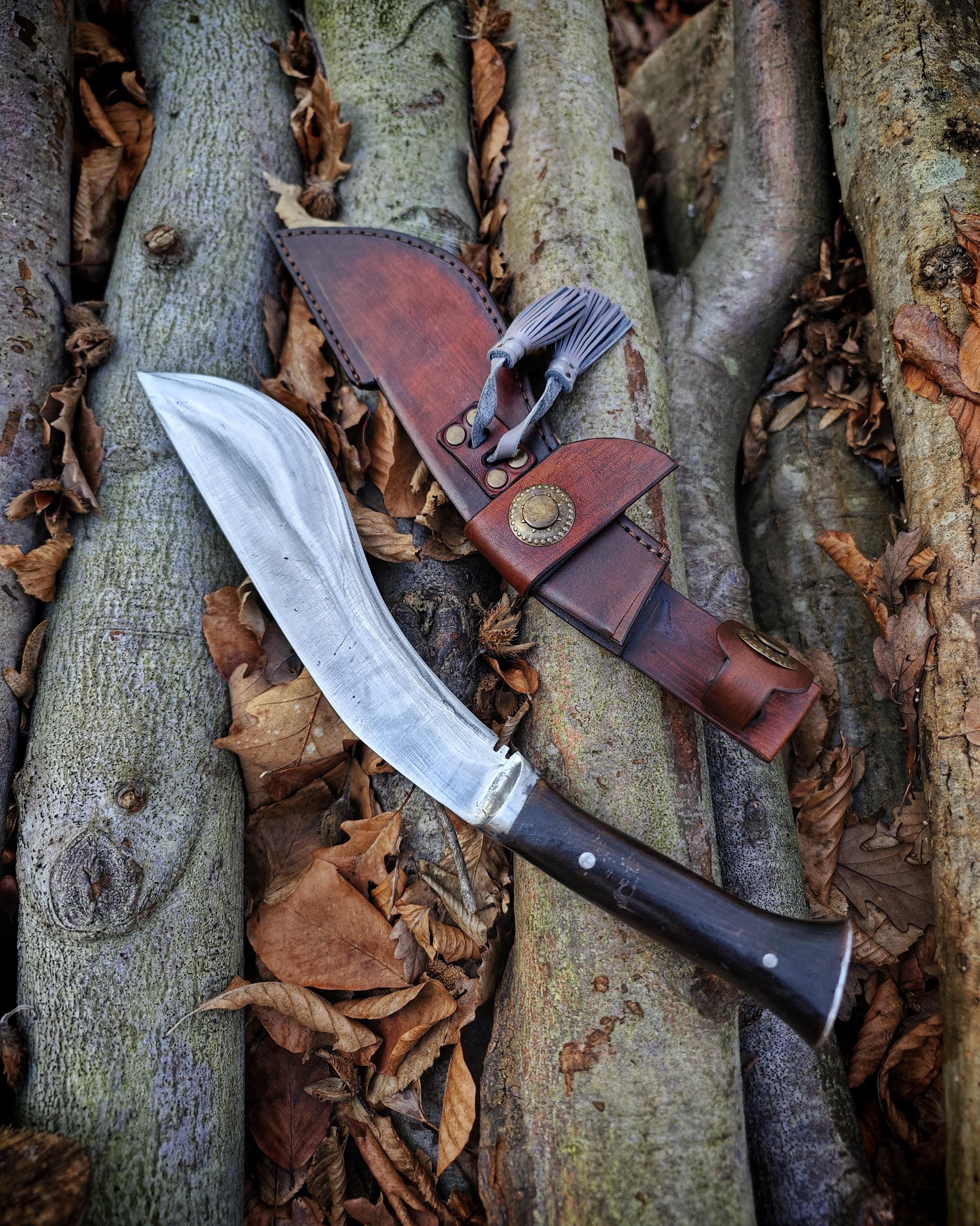 Hand-forged Nepal Kukri – Genuine Leather Sheath, Traditional Design ...