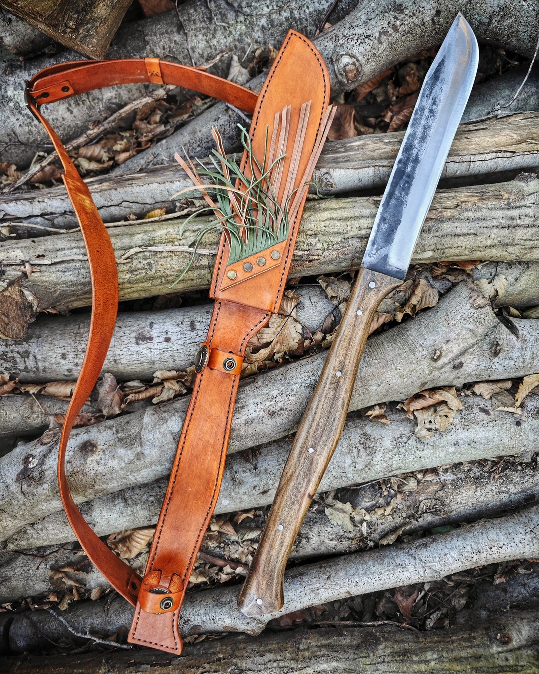 Blacksmith Handmade Forest Camp Knife With Genuie Leather Sheath - Etsy