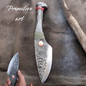 Primitive Style Hand Forged Custom Knife - Etsy