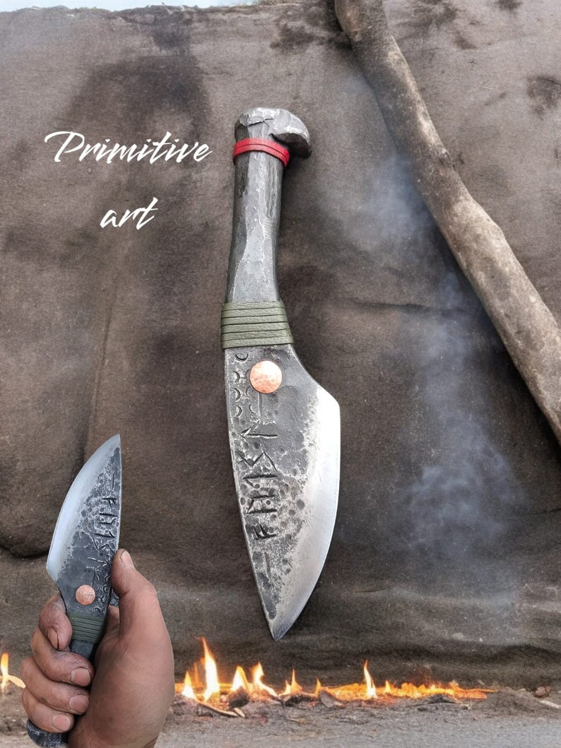 Primitive Style Hand Forged Custom Knife - Etsy