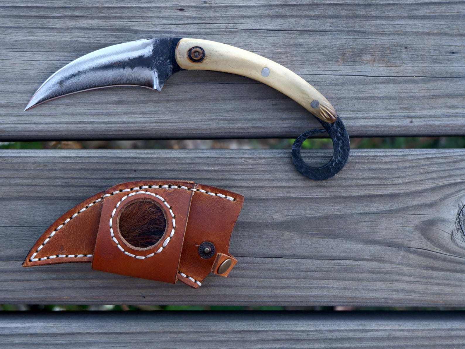 Hand-forged Karambit Knife - Complete With Genuine Leather Sheath - Etsy