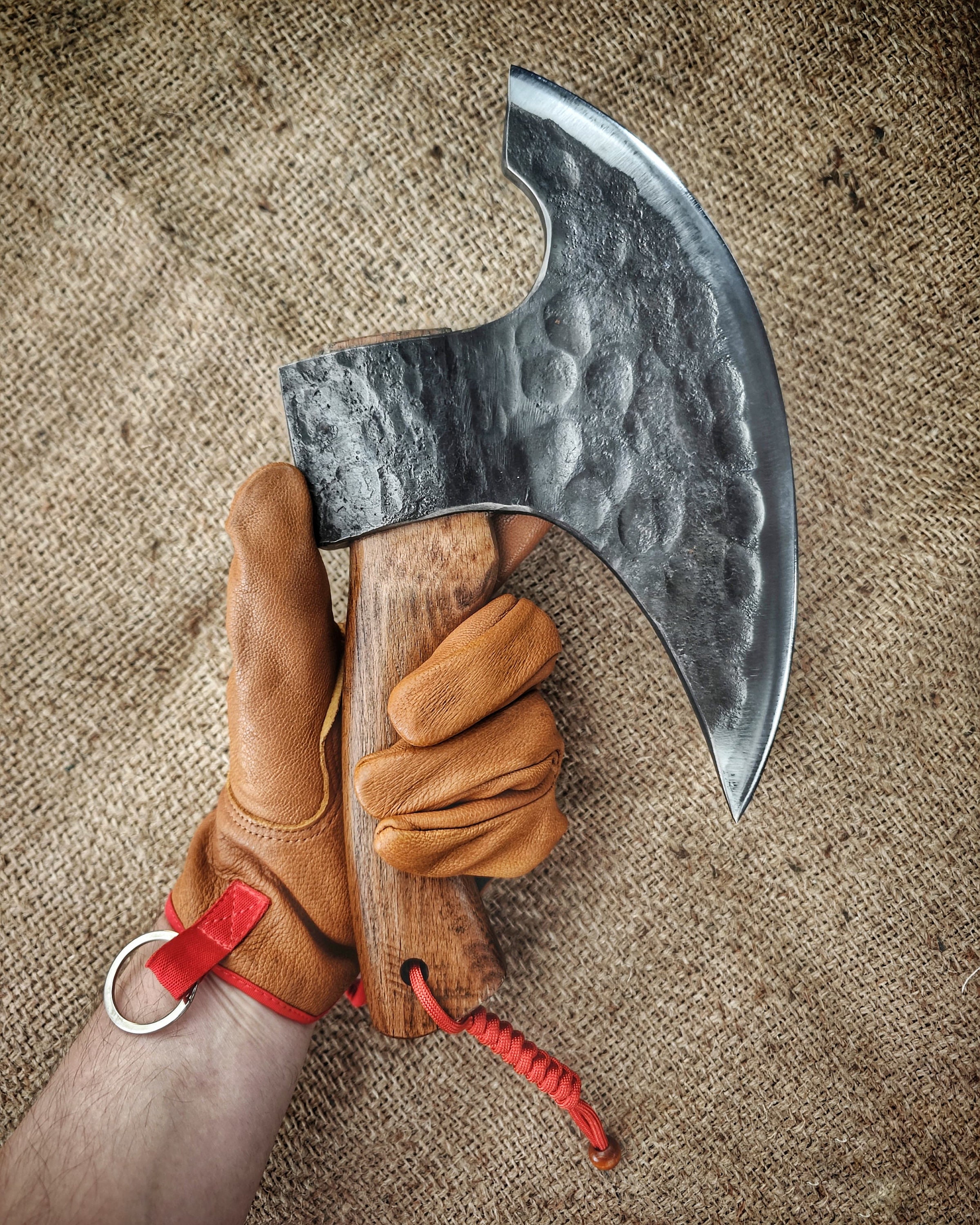 Handmade Blacksmith Hande Forged Custom Kitchen Axe With Genuie Leather ...