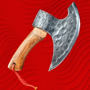 Handmade Blacksmith Hande Forged Custom Kitchen Axe With Genuie Leather ...