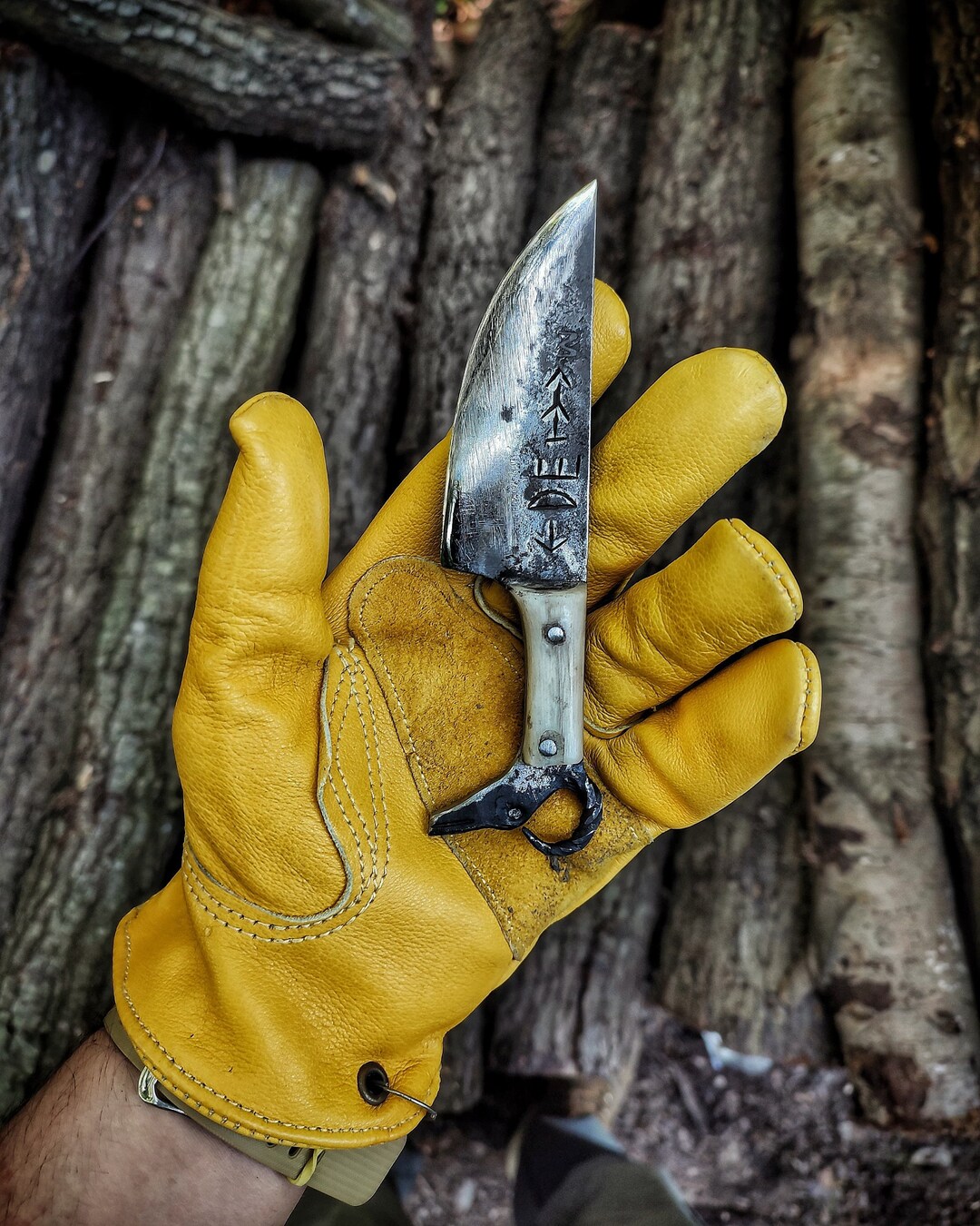 Handmade Primitive Style Neck Knives With Genuine Leather Sheaths ...