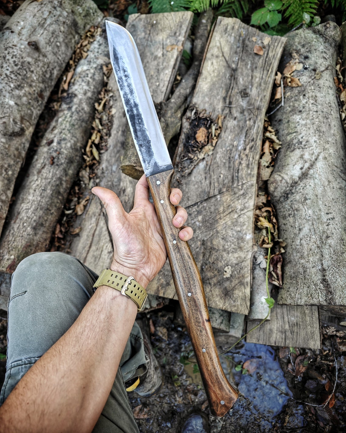 Blacksmith Handmade Forest Camp Machete Knife With Genuie Leather ...