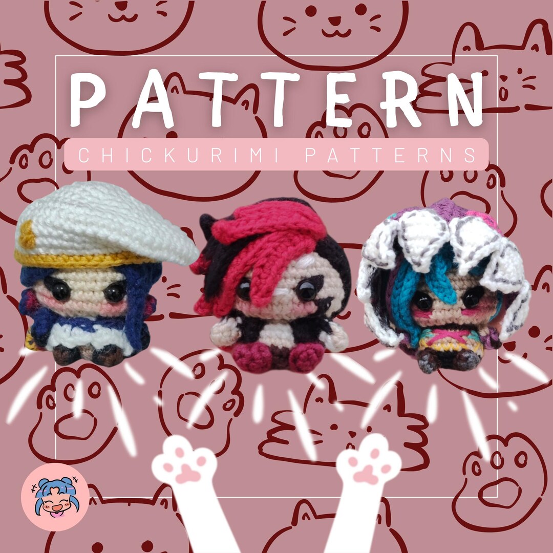 Chibi-style Trio Amigurumi Crochet Pattern Set – Inspired by an ...