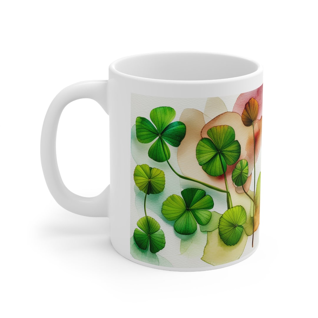 Clover Mug, Irish Mug, Four Leaf Clover Mug, Irish Shamrock Mug, Lucky ...