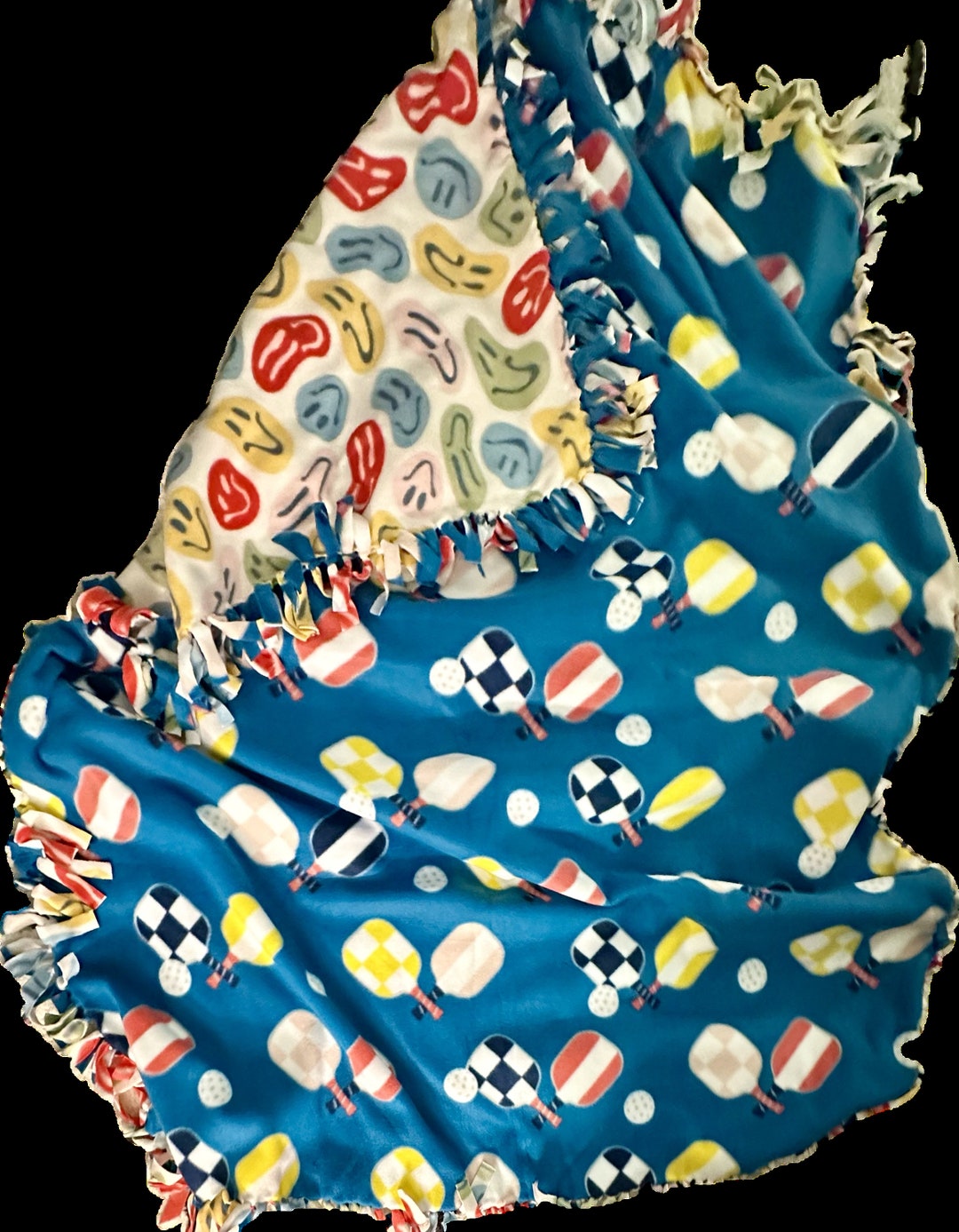 Fleece Blanket Pickleball & Smiley Faces - Etsy