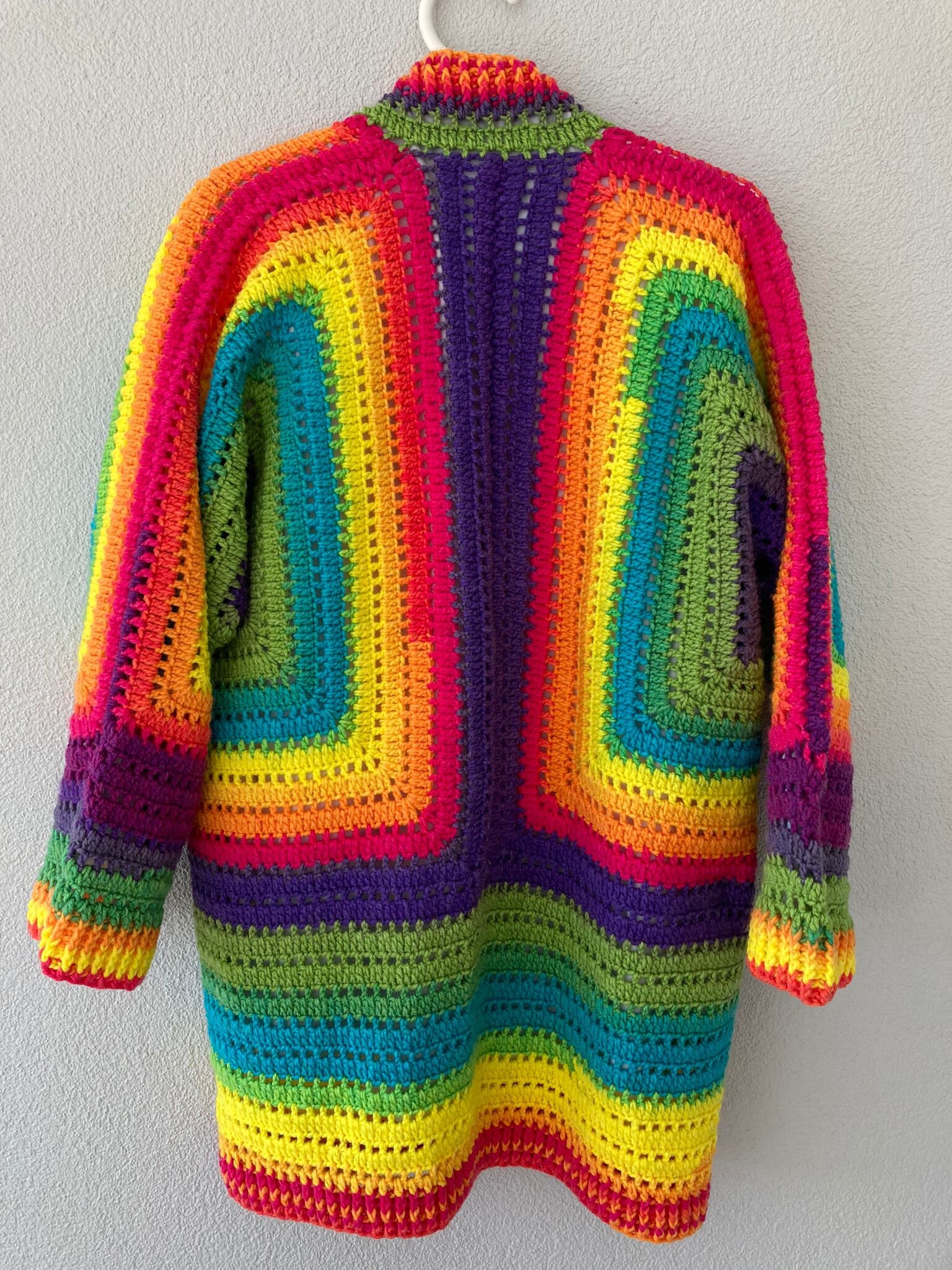 Rainbow Hexagon Cardigan - Etsy