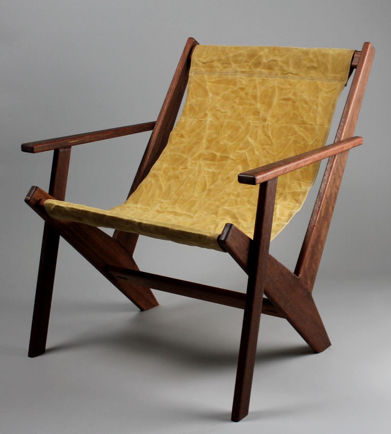Batu Mahogany Hardwood Outdoor/indoor Sling Lounge Chair- Yellow ...