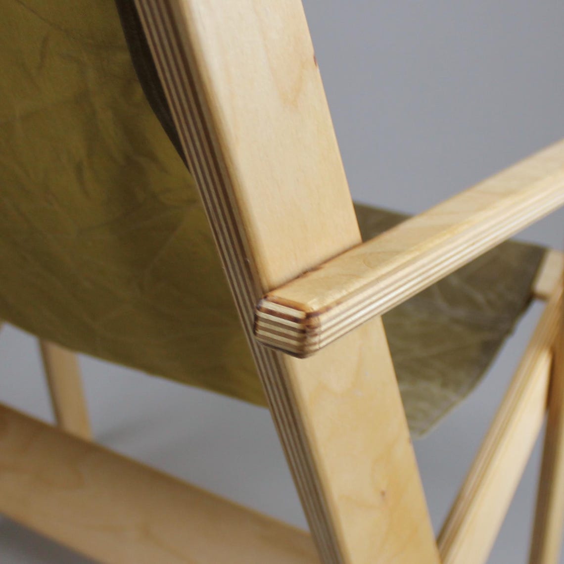 Plywood Sling Chair- Brown Waxed Canvas - Etsy