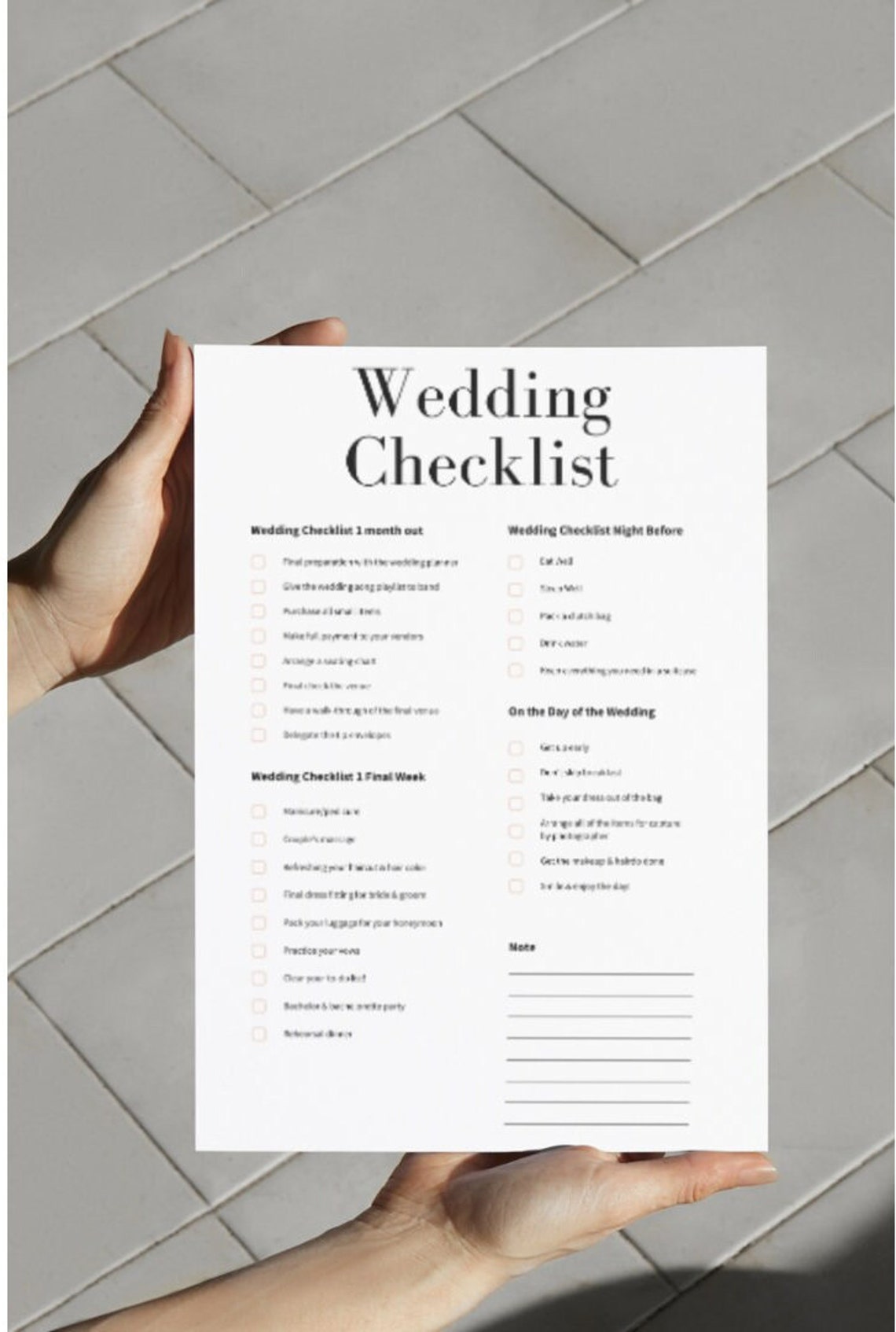 Printable Wedding Checklist Printable Wedding Planning Checklist ...