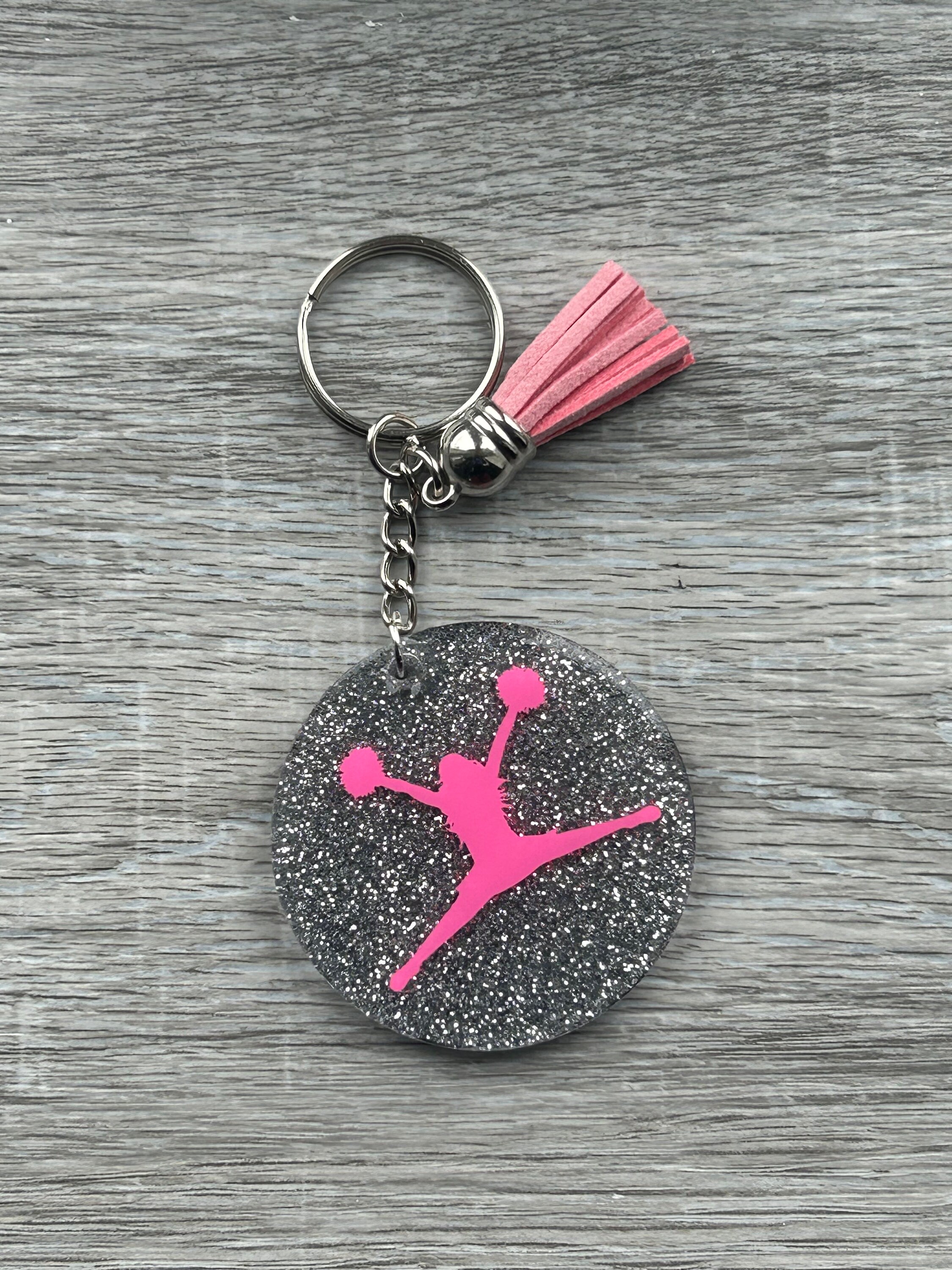 2" Customized Cheer Glitter Keychains - Etsy