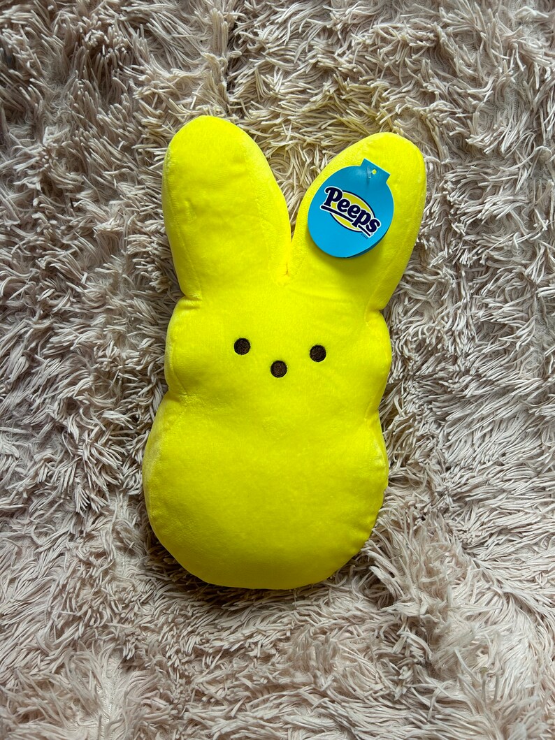 Personalized 15 Plush BLUE PINK or YELLOW Peeps Bunny - Etsy