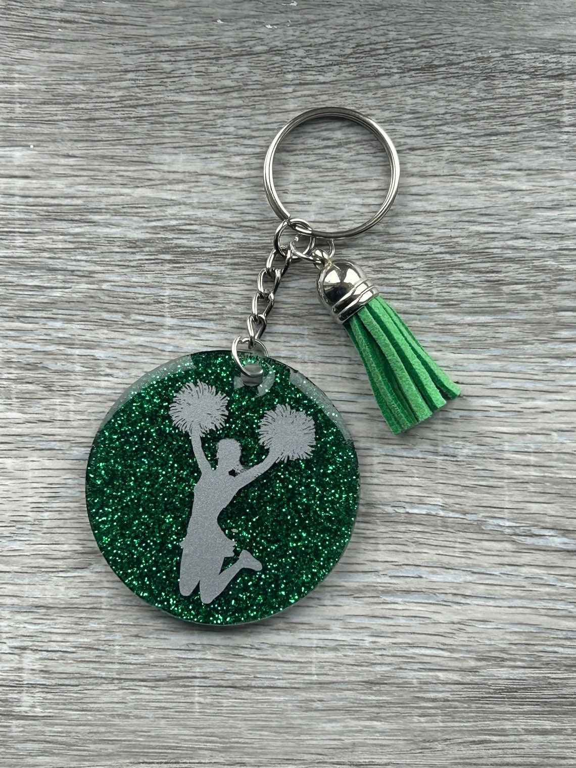 2" Customized Cheer Glitter Keychains - Etsy