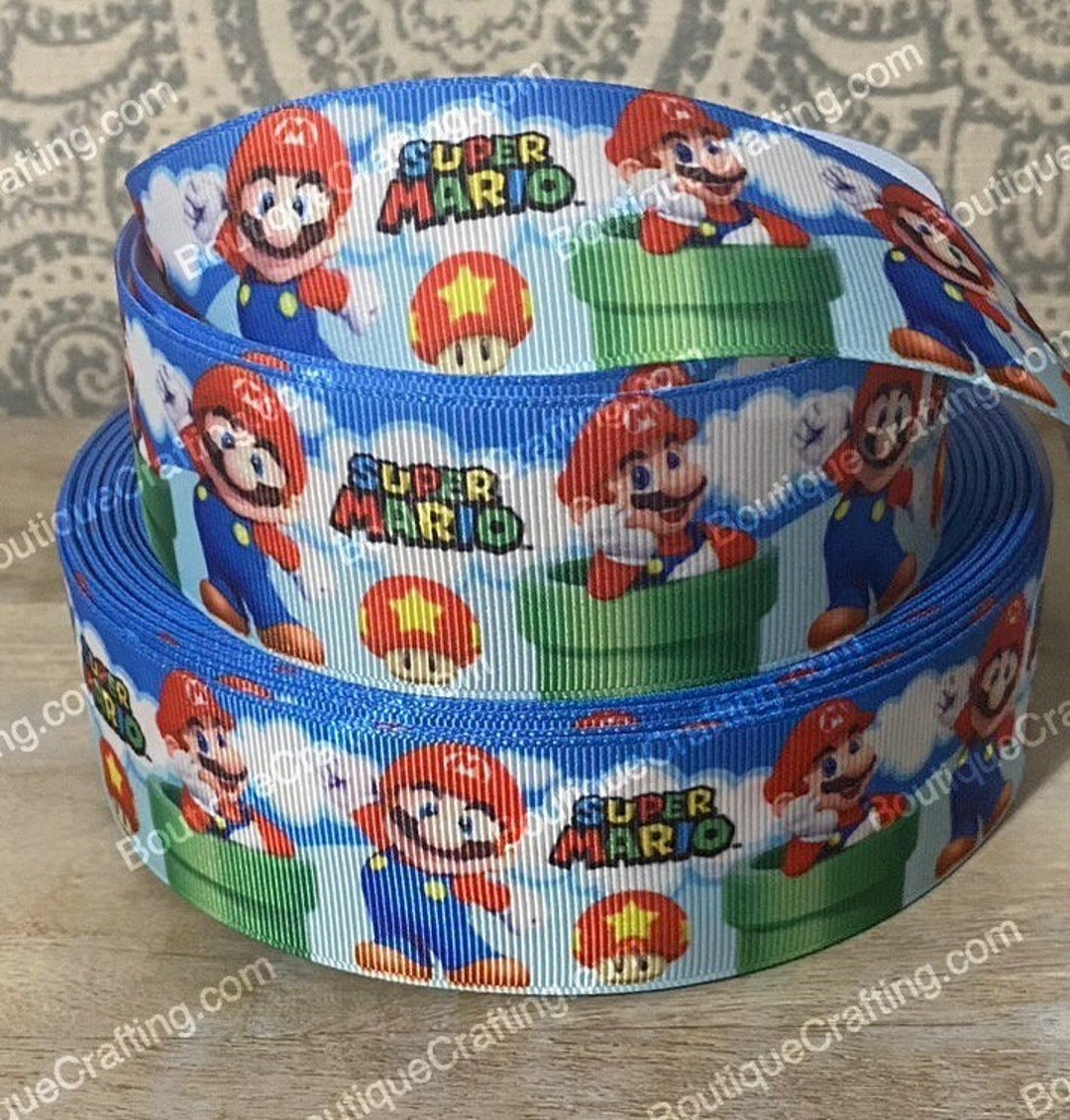 Super Mario Ribbon High Quality Grosgrain Ribbon by the Yard 1" & 1.5 ...