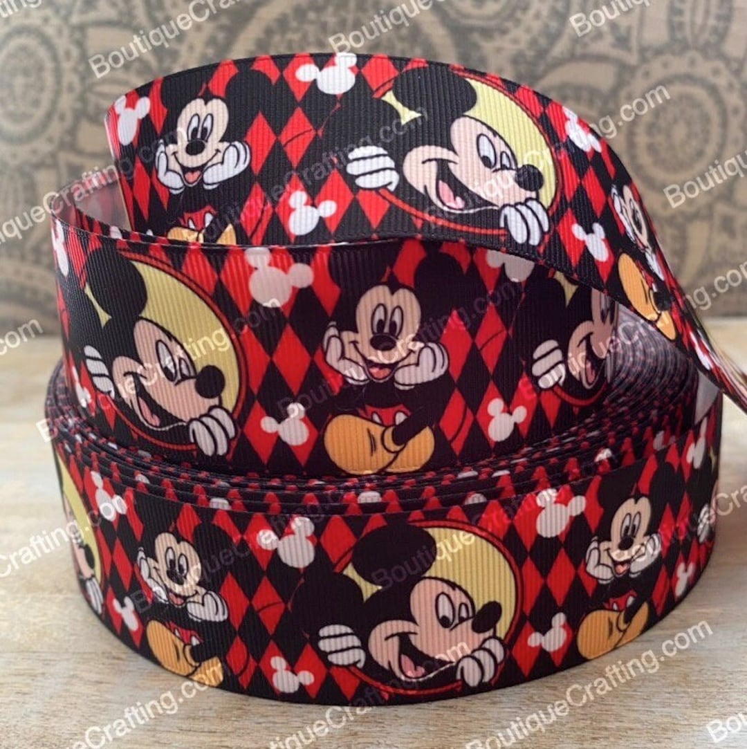 Disney Mickey Mouse Ribbon High Quality Grosgrain Ribbon by the Yard 1 ...