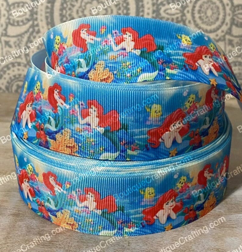 Disney Ariel Ribbon High Quality Grosgrain Ribbon by the Yard 1, 1.5 ...