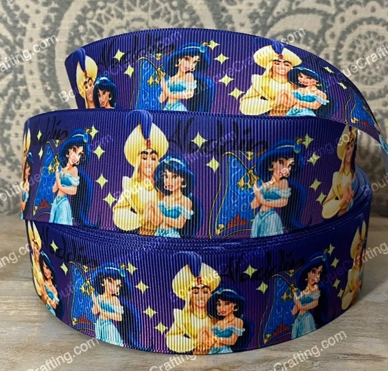 Disney Aladdin Ribbon High Quality Grosgrain Ribbon by the Yard 1", 1.5 ...