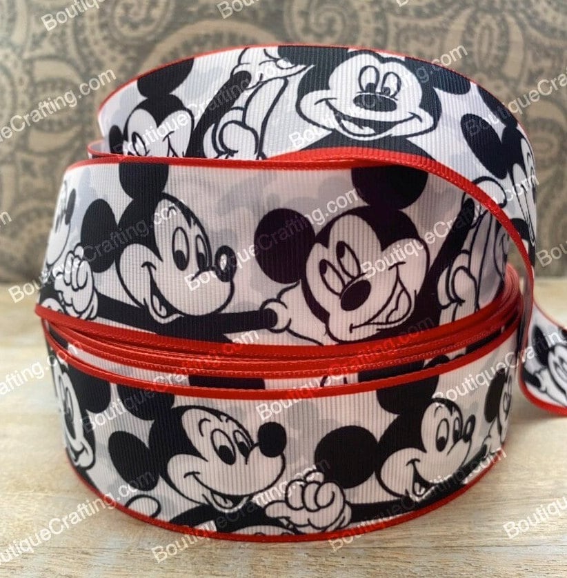 Disney Mickey Mouse Ribbon High Quality Grosgrain Ribbon by the Yard 1 ...