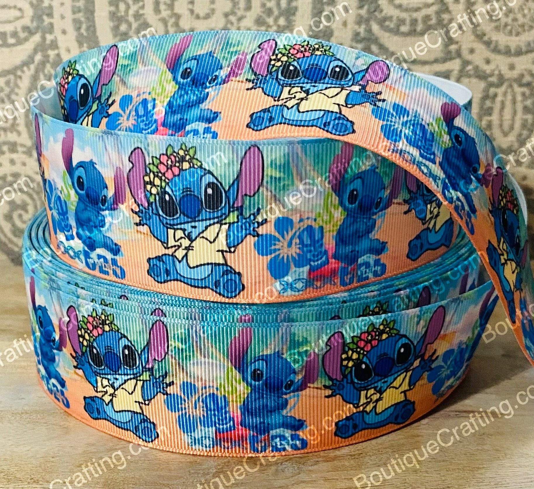 Disney Stitch Ribbon High Quality Grosgrain Ribbon by the Yard 1", 1.5 ...