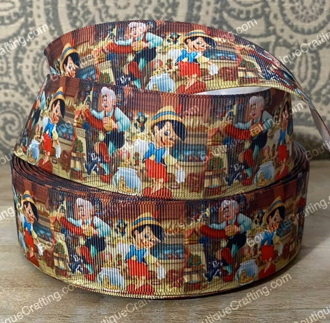 Disney Pinocchio Ribbon High Quality Grosgrain Ribbon by the Yard 1", 1 ...