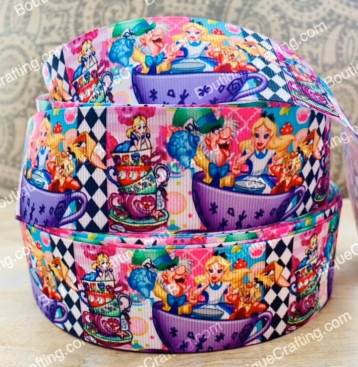 Disney Alice in Wonderland Ribbon High Quality Grosgrain Ribbon by the ...