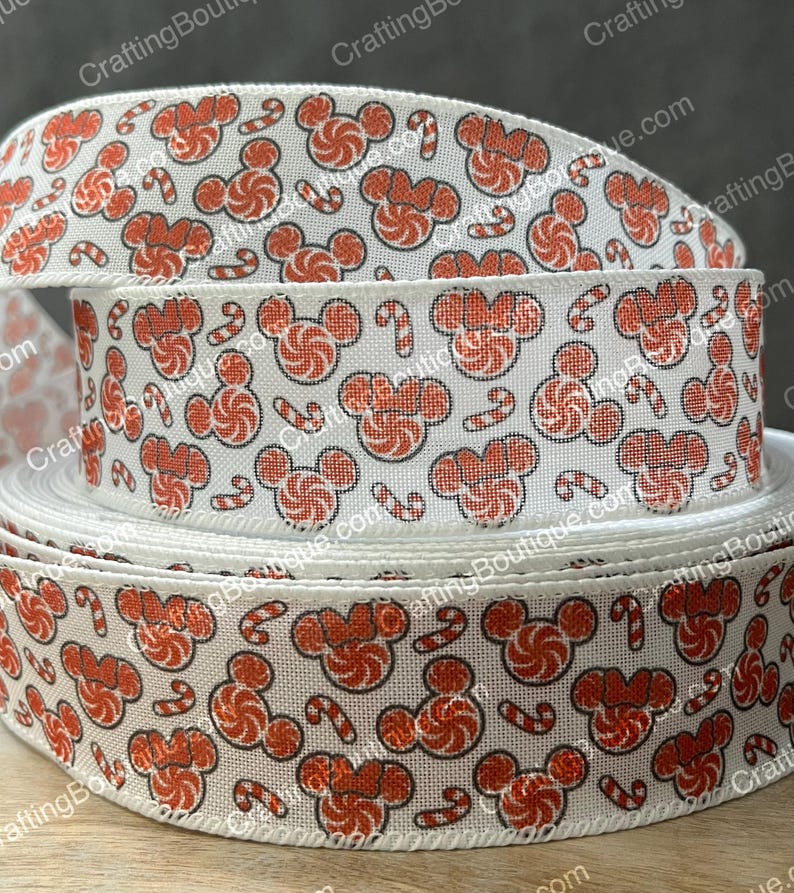 Wired Disney Christmas Ribbon High Quality Linen Ribbon Continuous ...