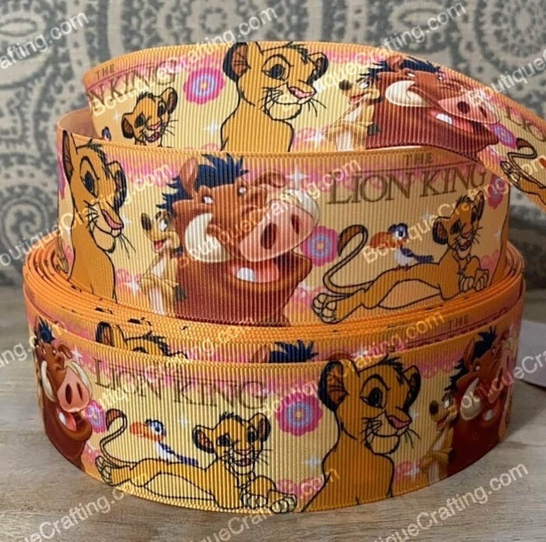 Disney Lion King Ribbon High Quality Grosgrain Ribbon by the Yard 1", 1 ...