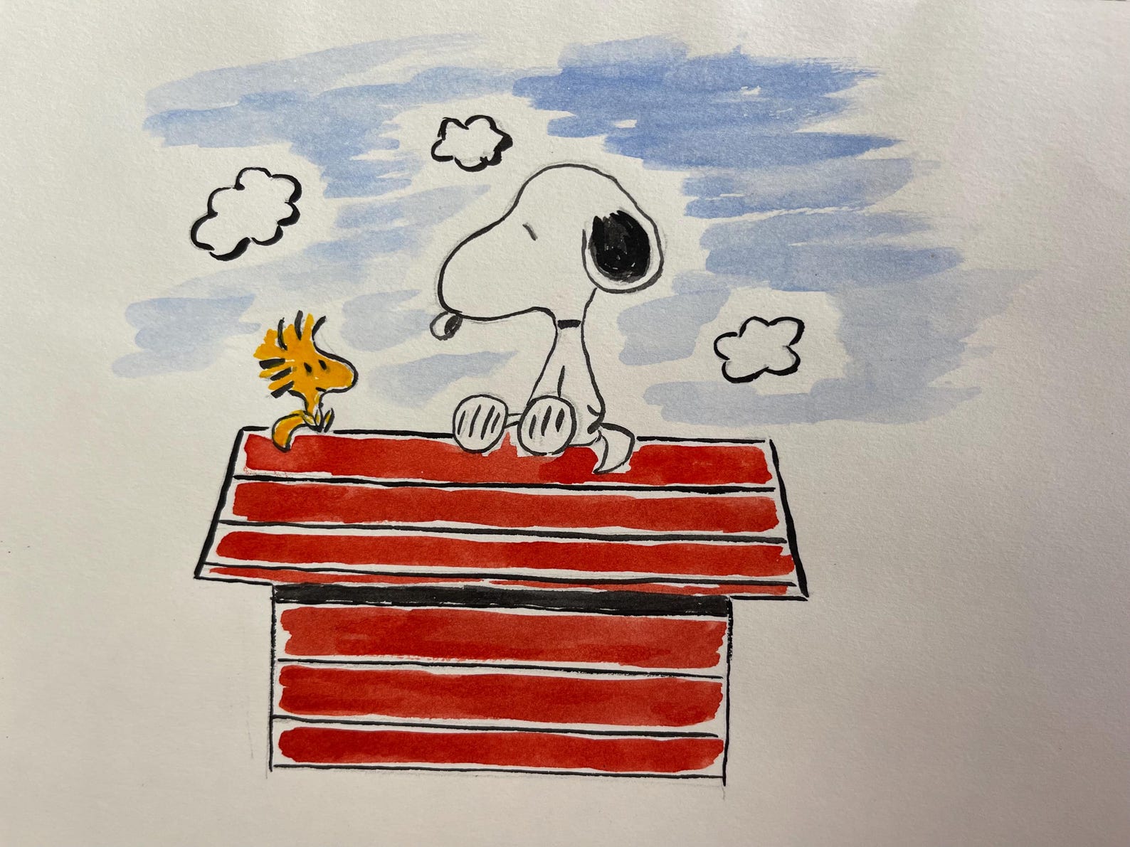 Miniature Snoopy Watercolor - Etsy