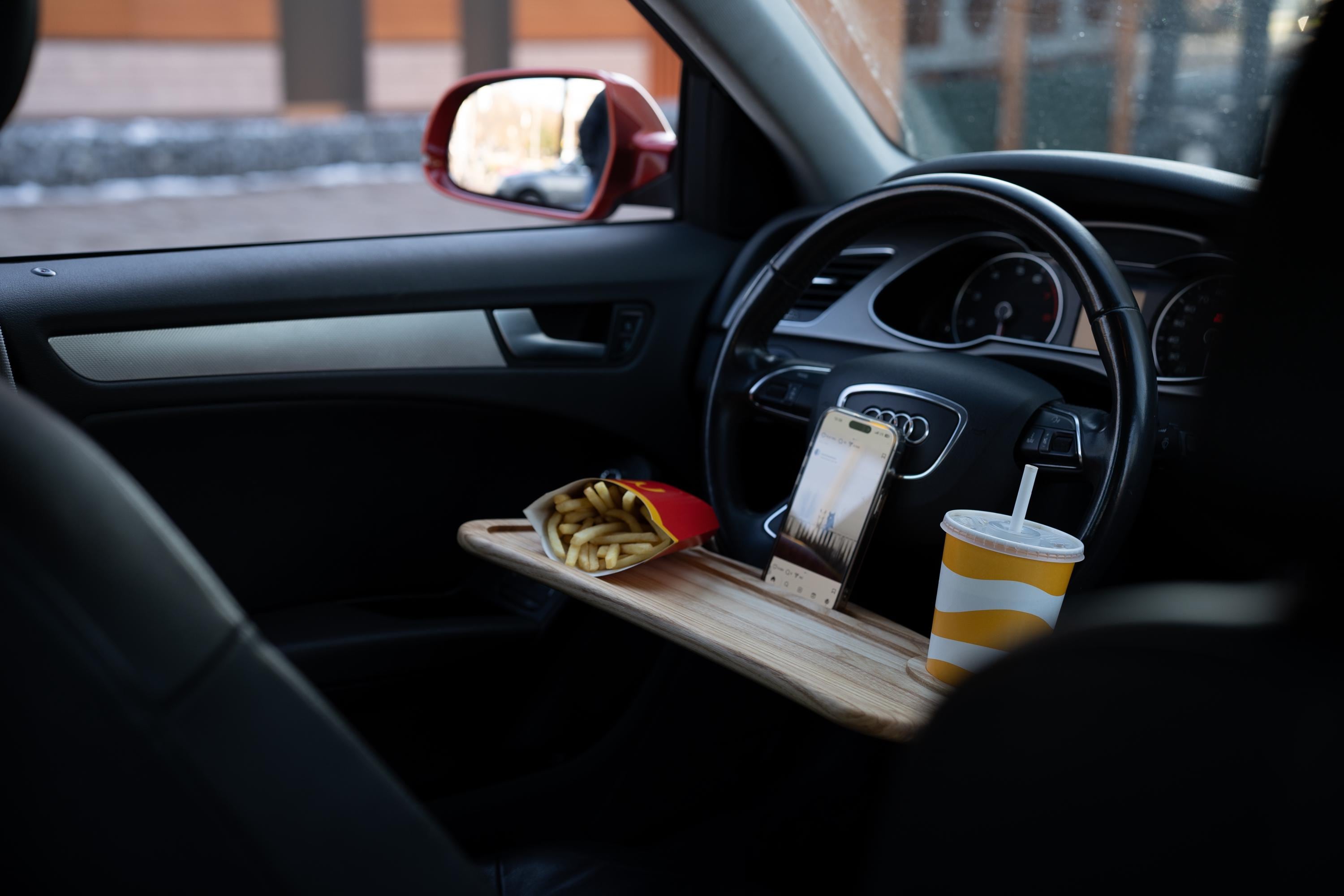 Wooden Steering Wheel Tray, Car Table Tray, Steering Wheel Desk for ...