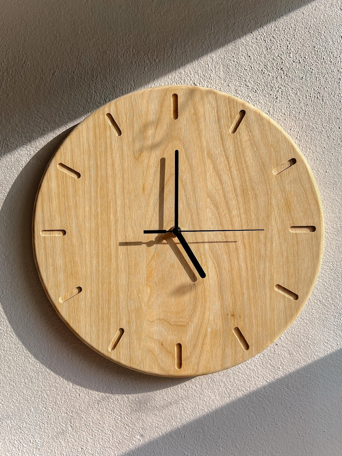 Minimalist Wooden Wall Clock – Handmade Natural Wood Home Decor - Etsy