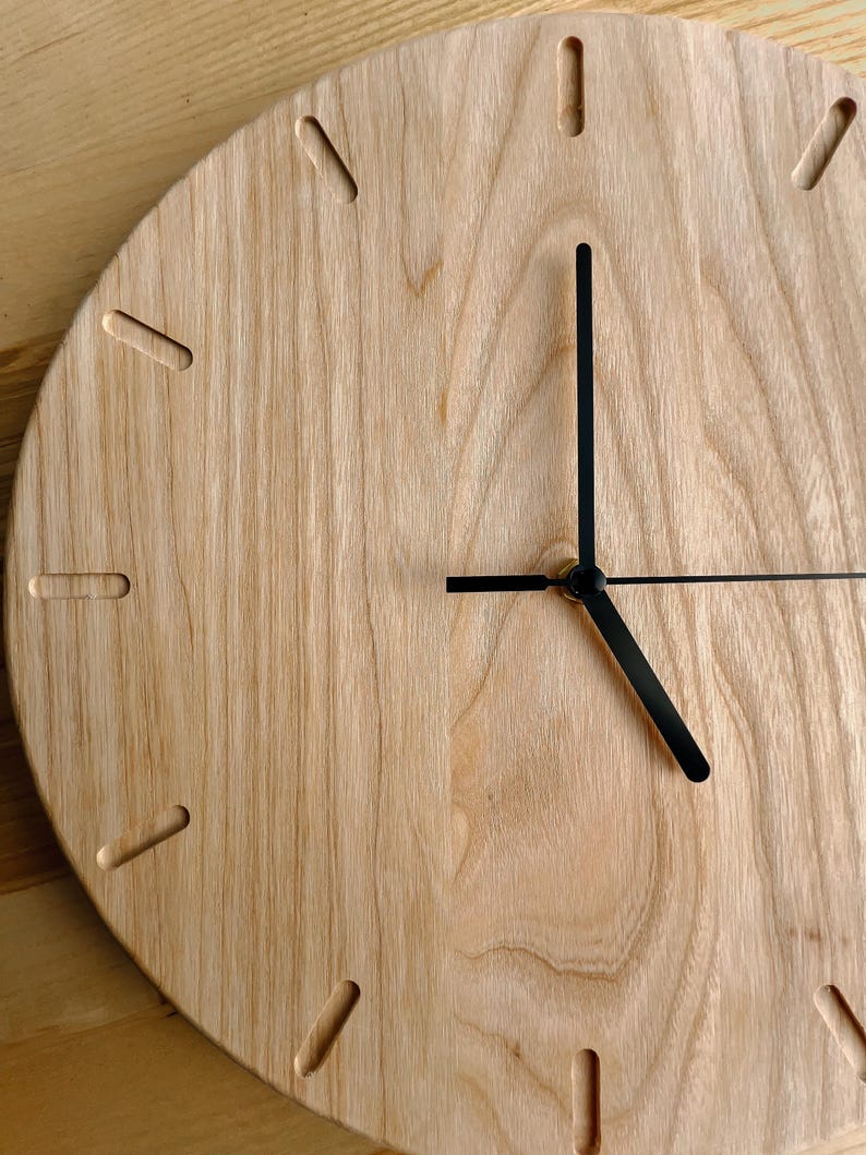 Minimalist Wooden Wall Clock – Handmade Natural Wood Home Decor - Etsy