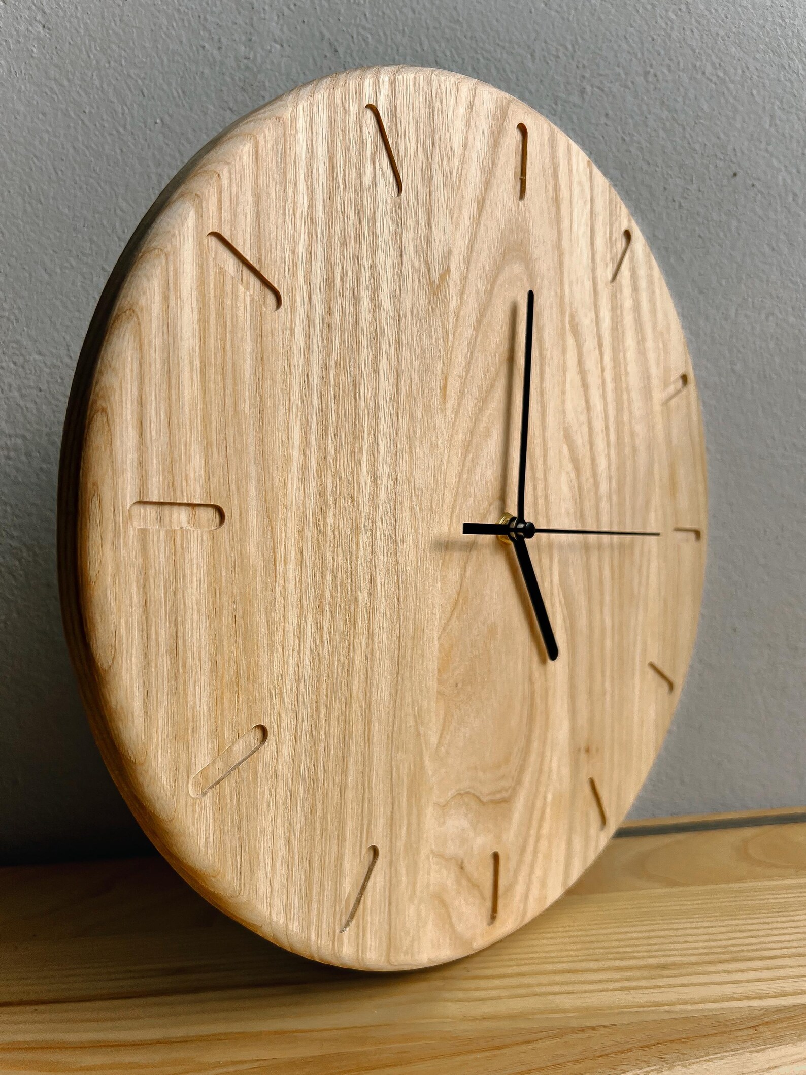 Minimalist Wooden Wall Clock – Handmade Natural Wood Home Decor - Etsy